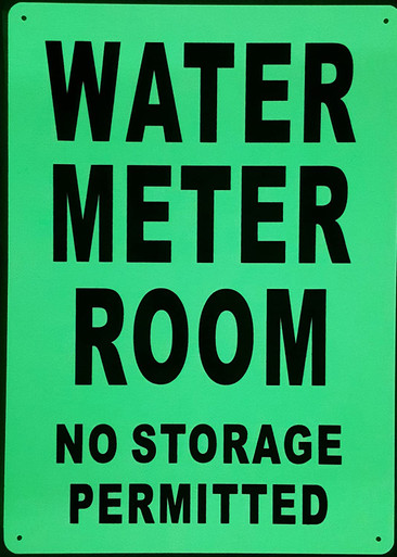 WATER METER ROOM SIGN GLOW IN THE DARK (HEAVY DUTY,ALUMINUM SIGN 10X14 ...
