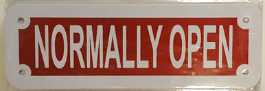 NORMALLY OPEN SIGN (RED REFLECTIVE , ALUMINIUM 2X6 ) - BUILDING SIGNS