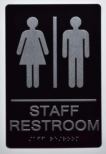 STAFF Restroom Sign 6X9 ADA Tactile Signs BLACK_ref 251105 - BUILDING SIGNS