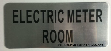 ELECTRIC METER ROOM SIGN - BRUSHED ALUMINUM (ALUMINUM SIGNS 3.5X8)- The ...