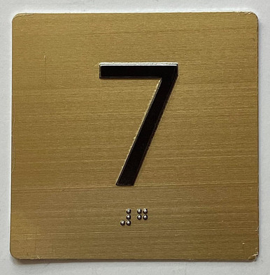 7TH FLOOR Elevator Jamb Plate sign With Braille and raised number ...