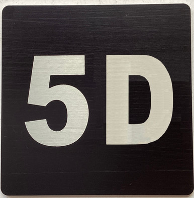Apartment number 5D sign (4x4 inch, Black, double sided tape) - The ...