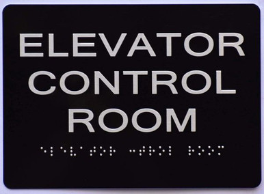 ELEVATOR CONTROL ROOM SIGN ADA BLACK 5X7_ref 251105 - BUILDING SIGNS