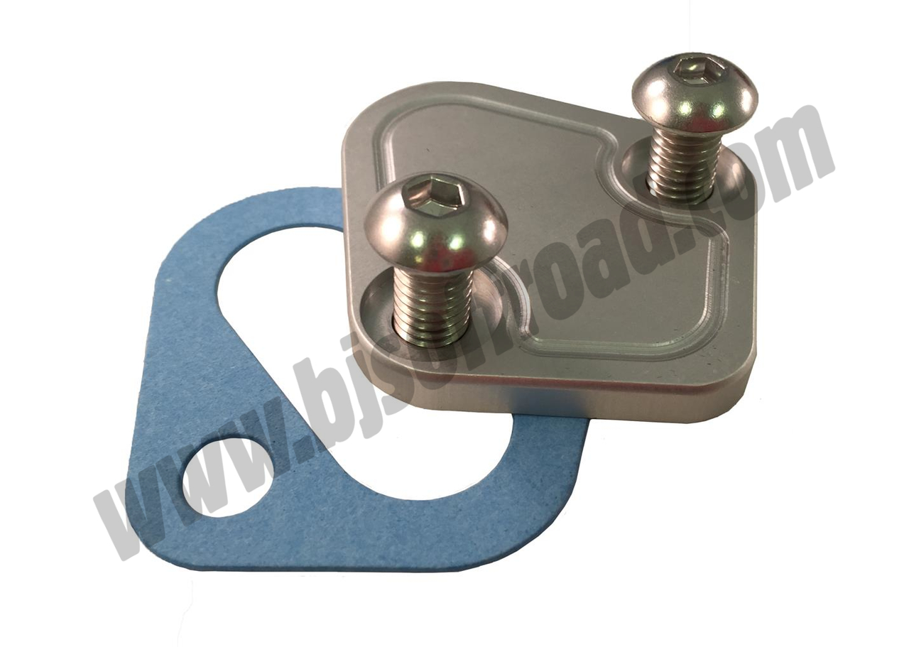 Billet Aluminum Fuel Pump Block Off Plate AMC V8, 258 and 232 6-Cylinder