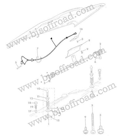 Hood Release Lever and Cable - BJ's Full-Size Jeep Parts