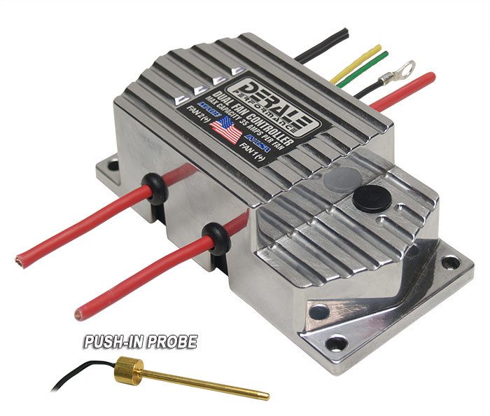Derale Dual Speed Electric Fan Controller Push In Probe