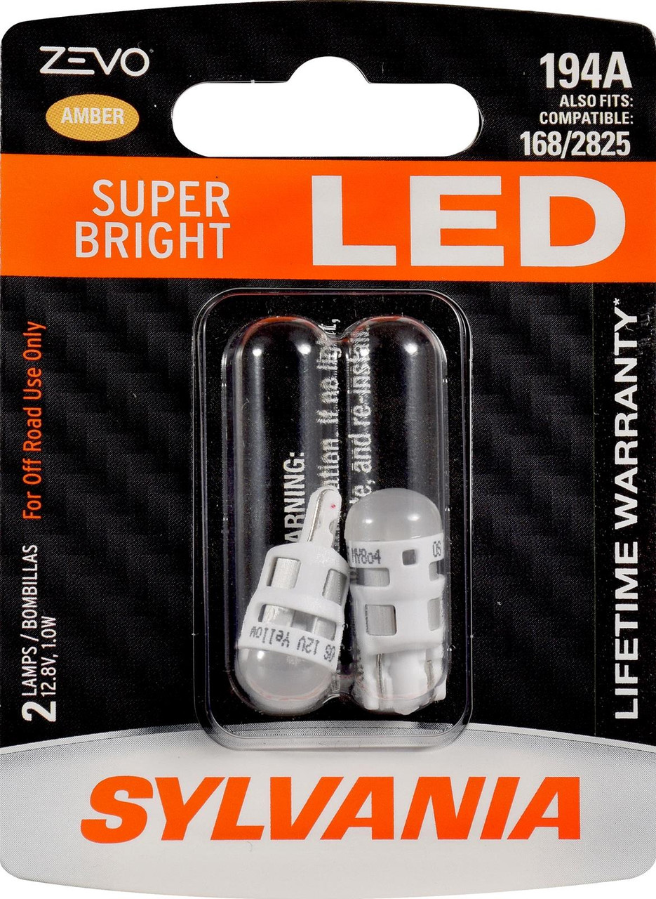 Amber 194A Led Bulbs Pair