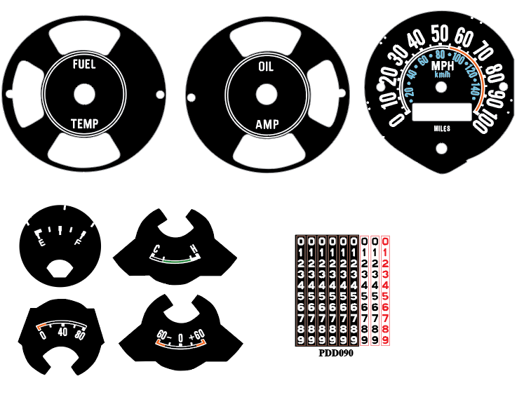 1976-1978 Gauge Cluster Decal Kit