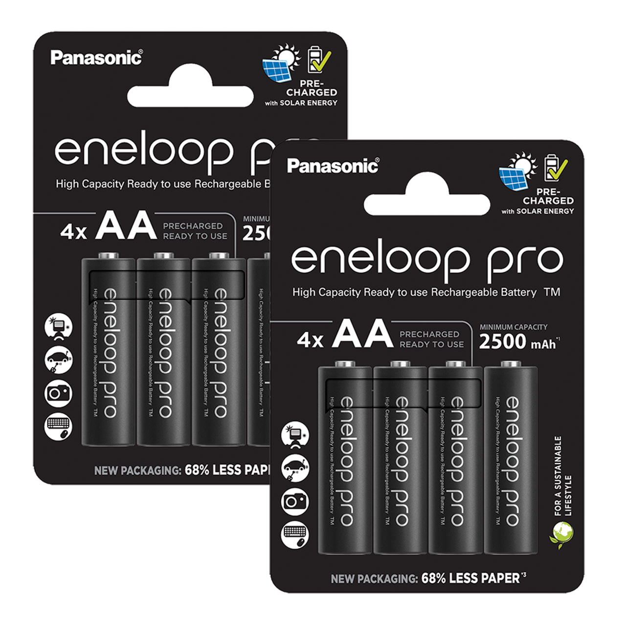 Panasonic Eneloop Pro Aa 2500mah Rechargeable Batteries 8 Pack