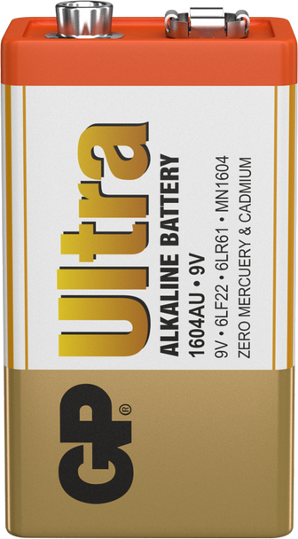 GP Ultra Alkaline 9V PP3 6LR61 Batteries | 4 Pack - BatteryStation.co.uk