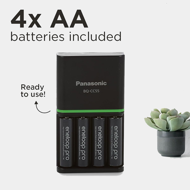 Panasonic Eneloop SmartPlus Charger inc. 4 x Eneloop Pro AA 2500mAh ...