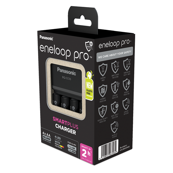 Panasonic Eneloop SmartPlus Charger inc. 4 x Eneloop Pro AA 2500mAh ...