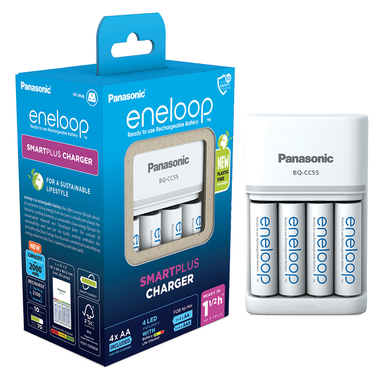 Panasonic Eneloop SmartPlus Charger inc. 4 x Eneloop AA 2000mAh Batteries