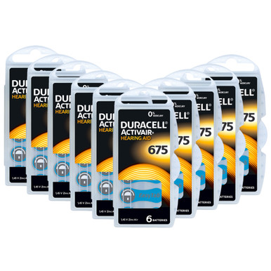 Duracell Activair 675 | Blue | Easytab Hearing Aid Batteries | 60 Pack