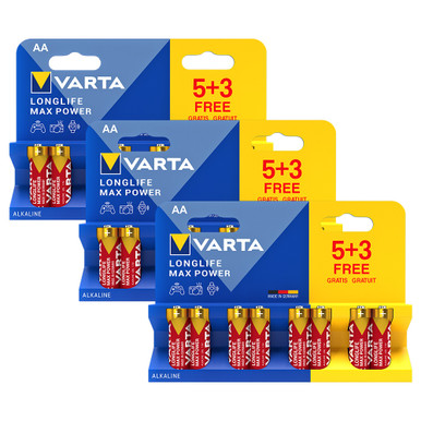 Varta Longlife Max Power AA LR6 Alkaline Batteries | 12 Pack