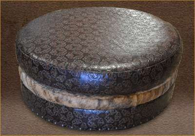 Elegant Country Western style round ottomans