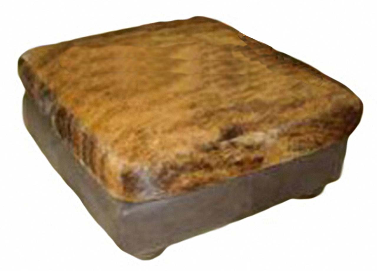 Genuine leather and cowhide ottoman
