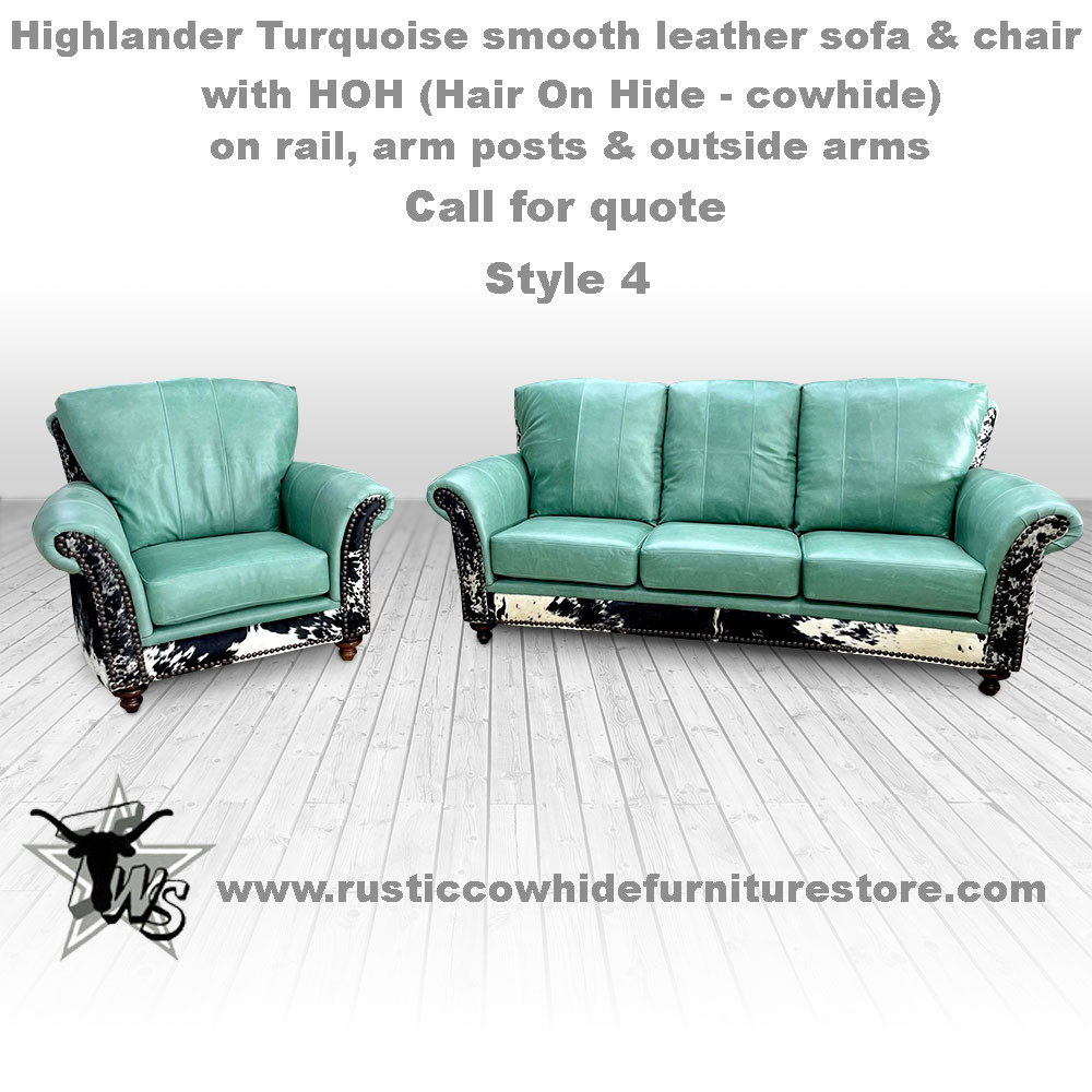 Hair on Hide Western Couch-See Curved Couches and Sofas here