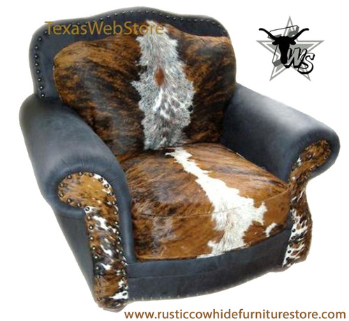 Cowhide Chair or Recliner, Country Western Rustic Style