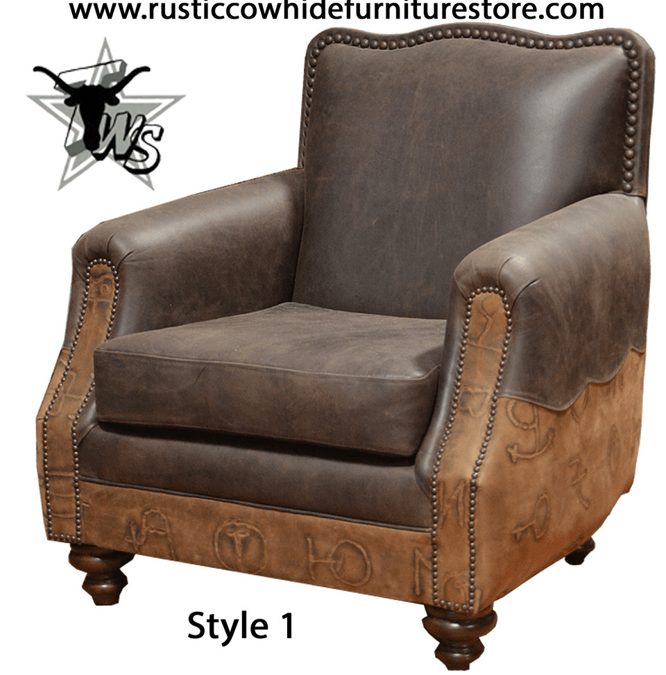 Traditional leather rustic log cabin recliner