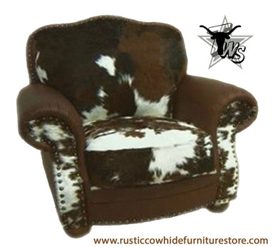Cowhide Chair or Recliner, Country Western Rustic Style