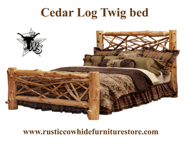 Cedar Log post bed - Twig style - California King size