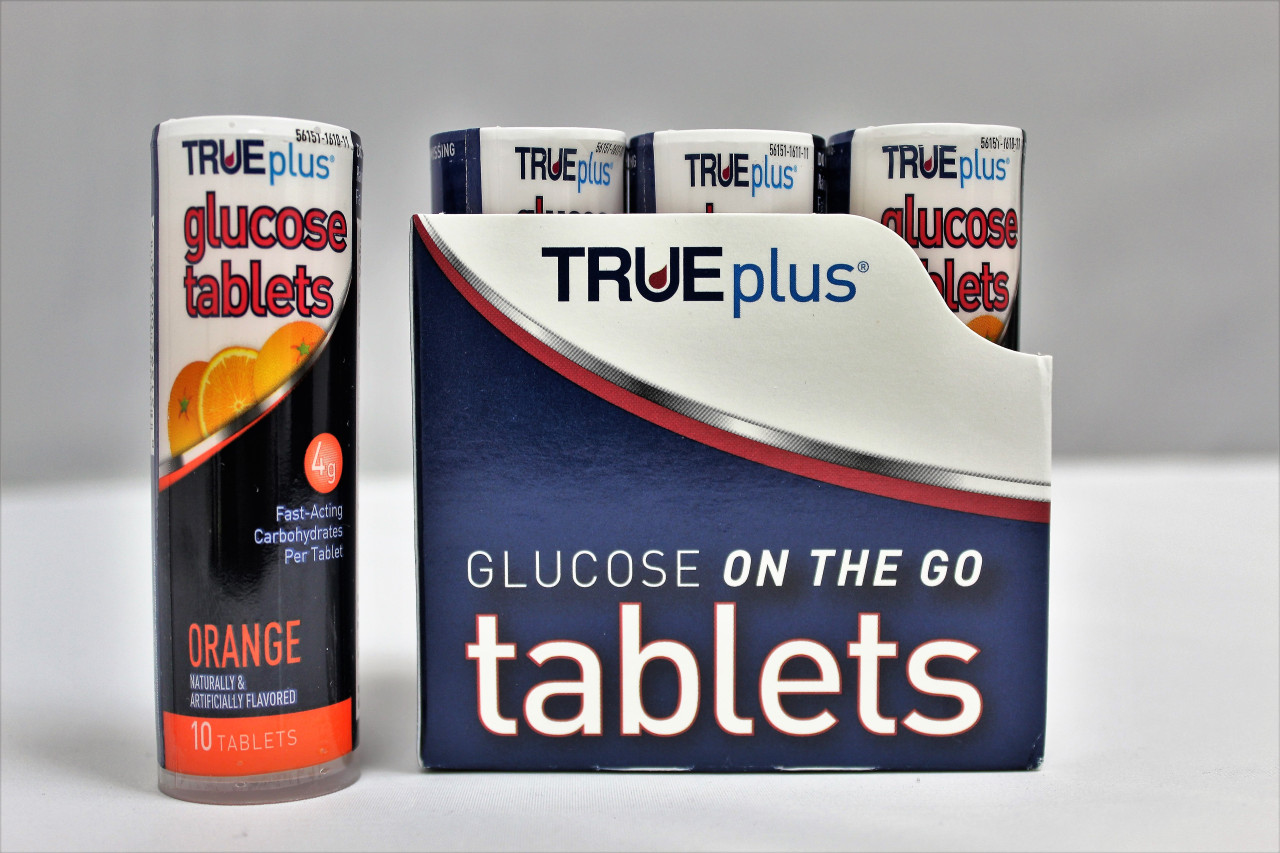 TRUEplus Glucose Tablets Orange 10 count [ 6 Pack ]