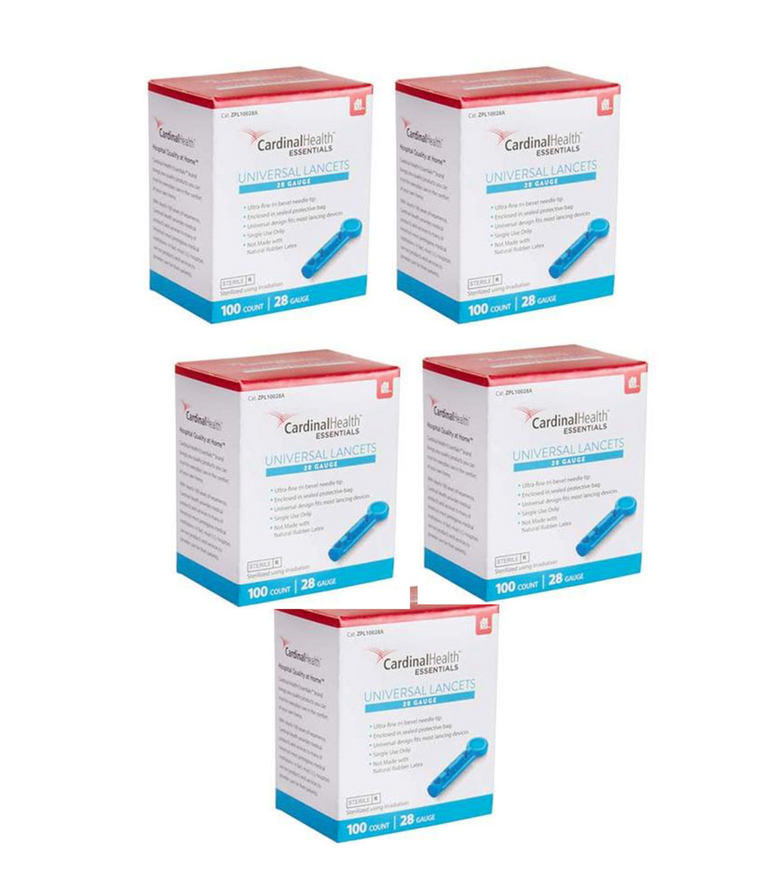 Cardinal Health ReliaMed Twist Top Lancets, 28G [5 Pack]