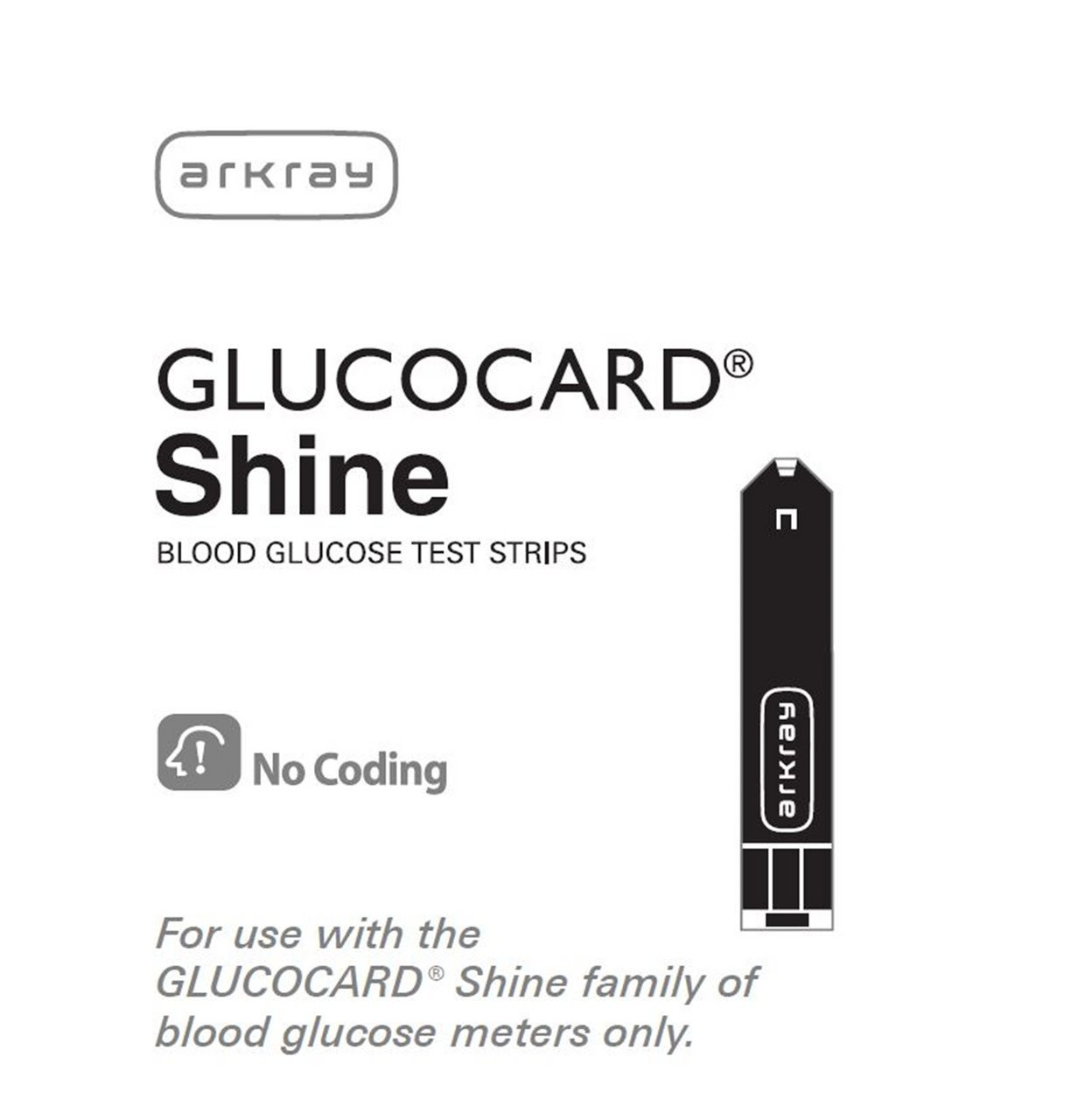 Arkray Glucocard Shine Meter with Shine 100 Test Strips
