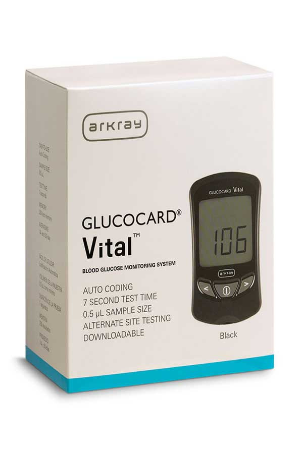 Arkray Glucocard Vital Meter with Vital 50 Test Strips, Lancing Device ...