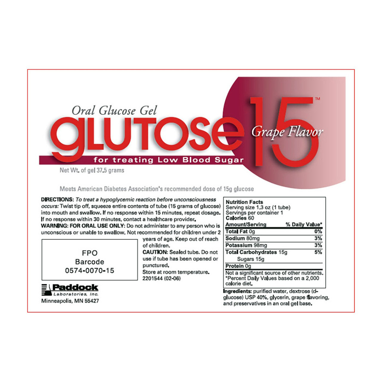 GLUTOSE 15 ORAL GLUCOSE GEL Grape | Diabetic Corner