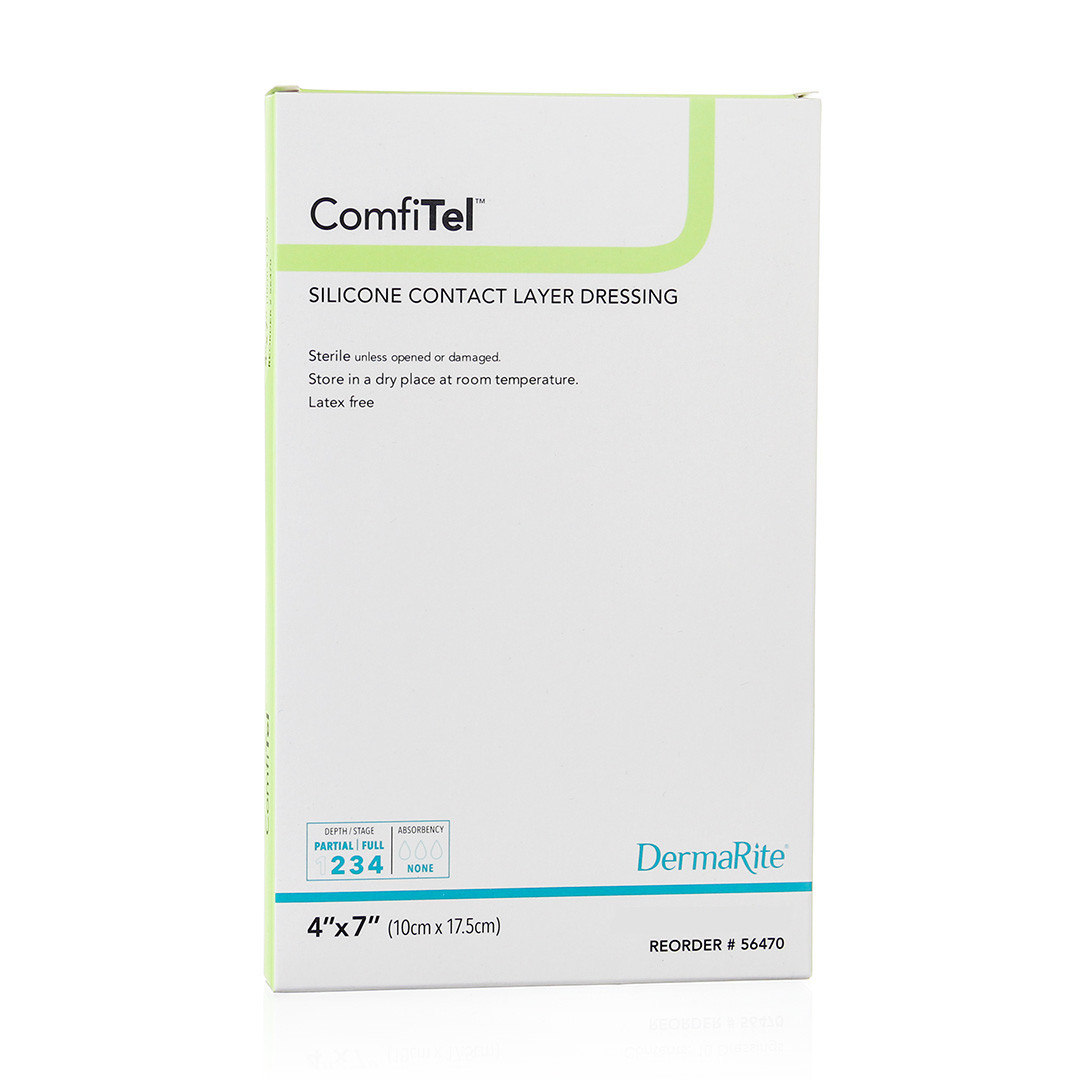 Comfitel Silicone Contact Layer Dressing, 4" X 7" [ 10 Pack ...