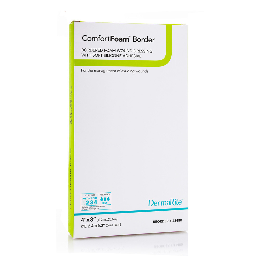 Comfortfoam Silicone Foam Border Dressing, 4" X 8" [ 5 Pack ...