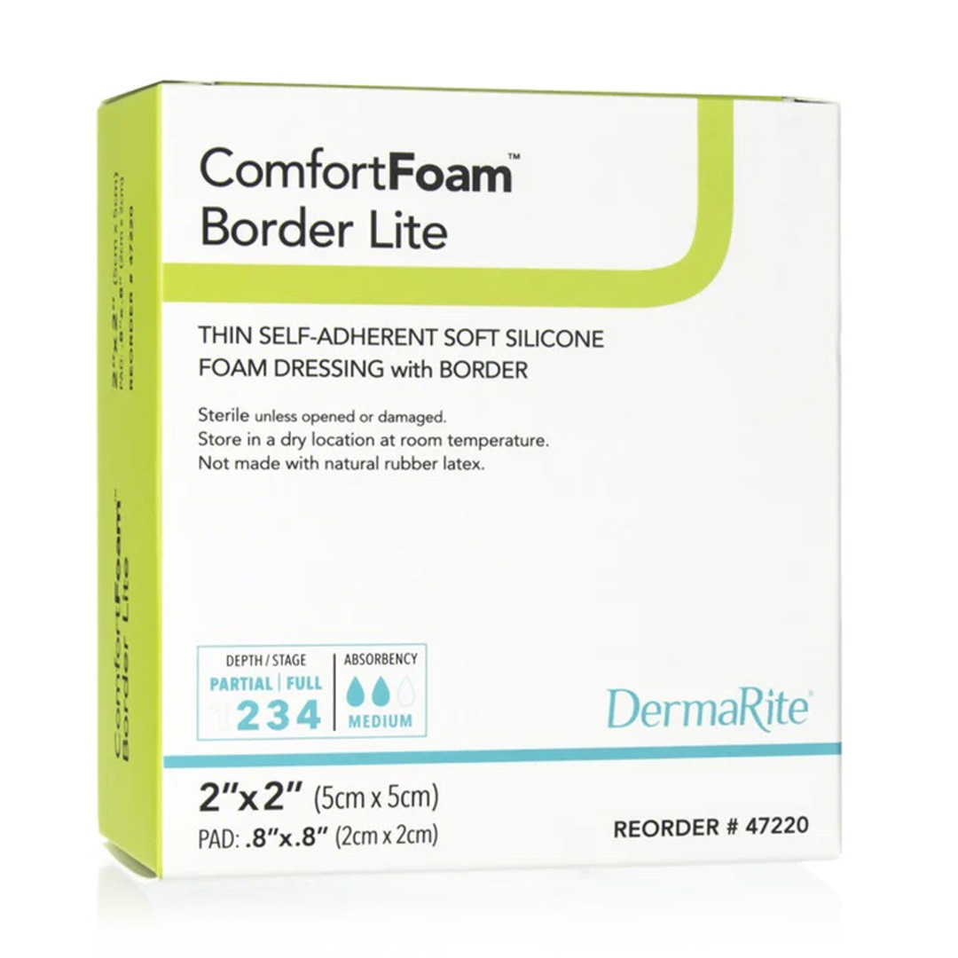 Comfortfoam Silicone Foam Border Lite Dressing, 2" X 2" - Diabetic Corner