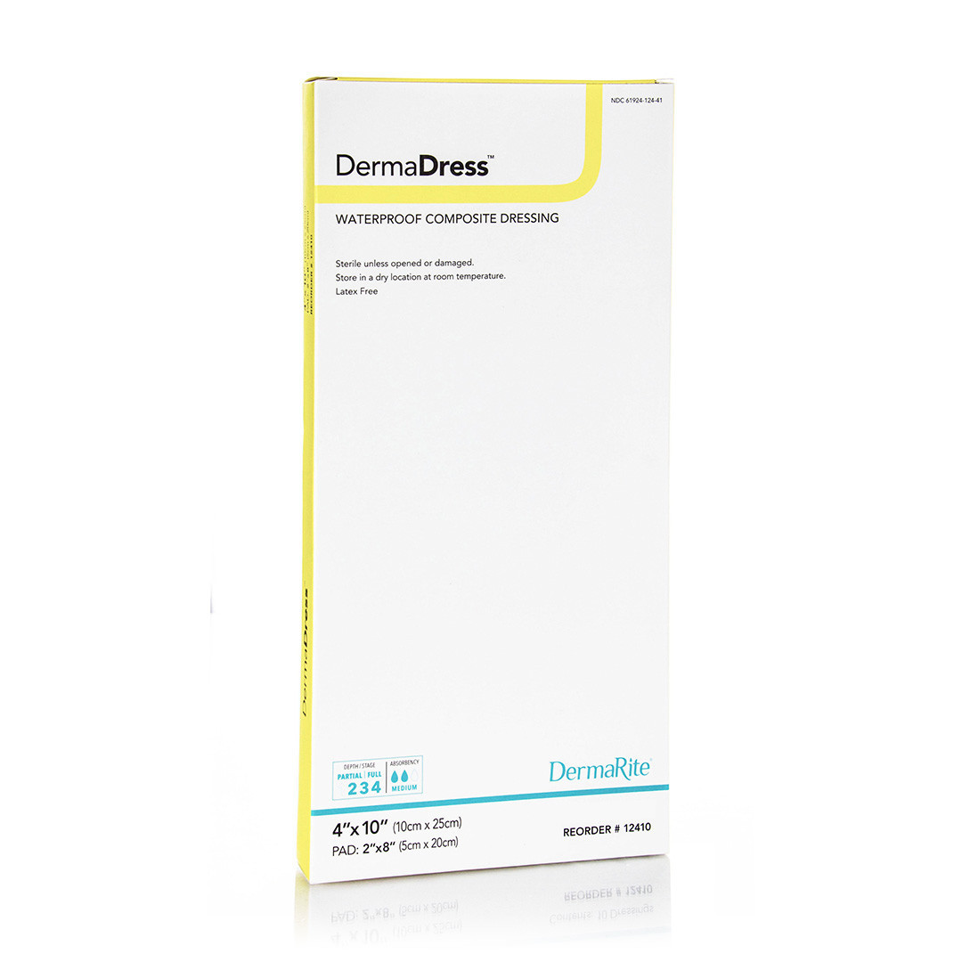 Dermadress Waterproof Composite Dressing, 4" X 10" [ 10 Pack ...