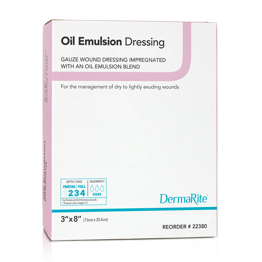 Derma-Rite Oil Emulsion Non-adherent Wound Dressing, 3" X 8" - Diabetic ...