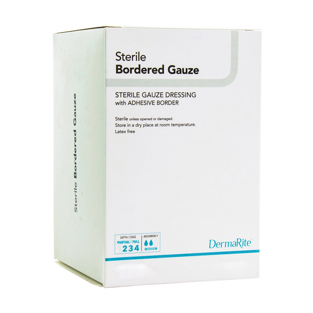 Sterile Border Gauze With Adhesive Border, 4" X 8" [ 25 Pack ...