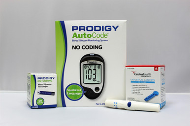 Prodigy Blood Glucose Monitoring System with 50 Test Strips, Lancing ...