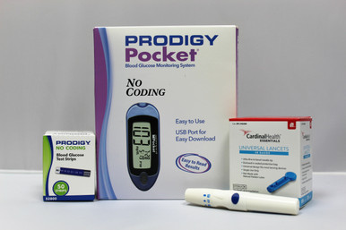 Prodigy Pocket Blood Glucose Monitoring System with 50 Test Strips ...
