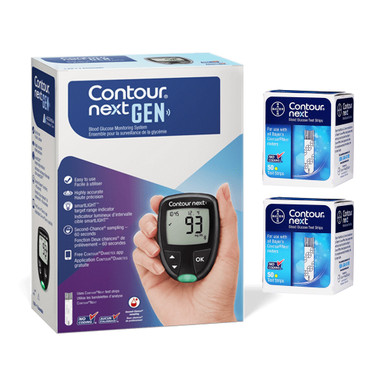 Ascensia Bayer Contour Next GEN Meter [+] NEXT 100 Test Strips For ...