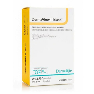 Dermaview Ii Island Transparent Film Wound Dressing, 2" X 2.75 ...
