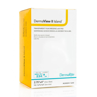 Dermaview Ii Island Transparent Film Wound Dressing, 2.75" X 4 ...