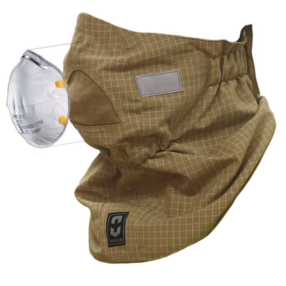Frontline FR Fire Face Mask - PBI Gold Matrix - Frontline Safety Australia