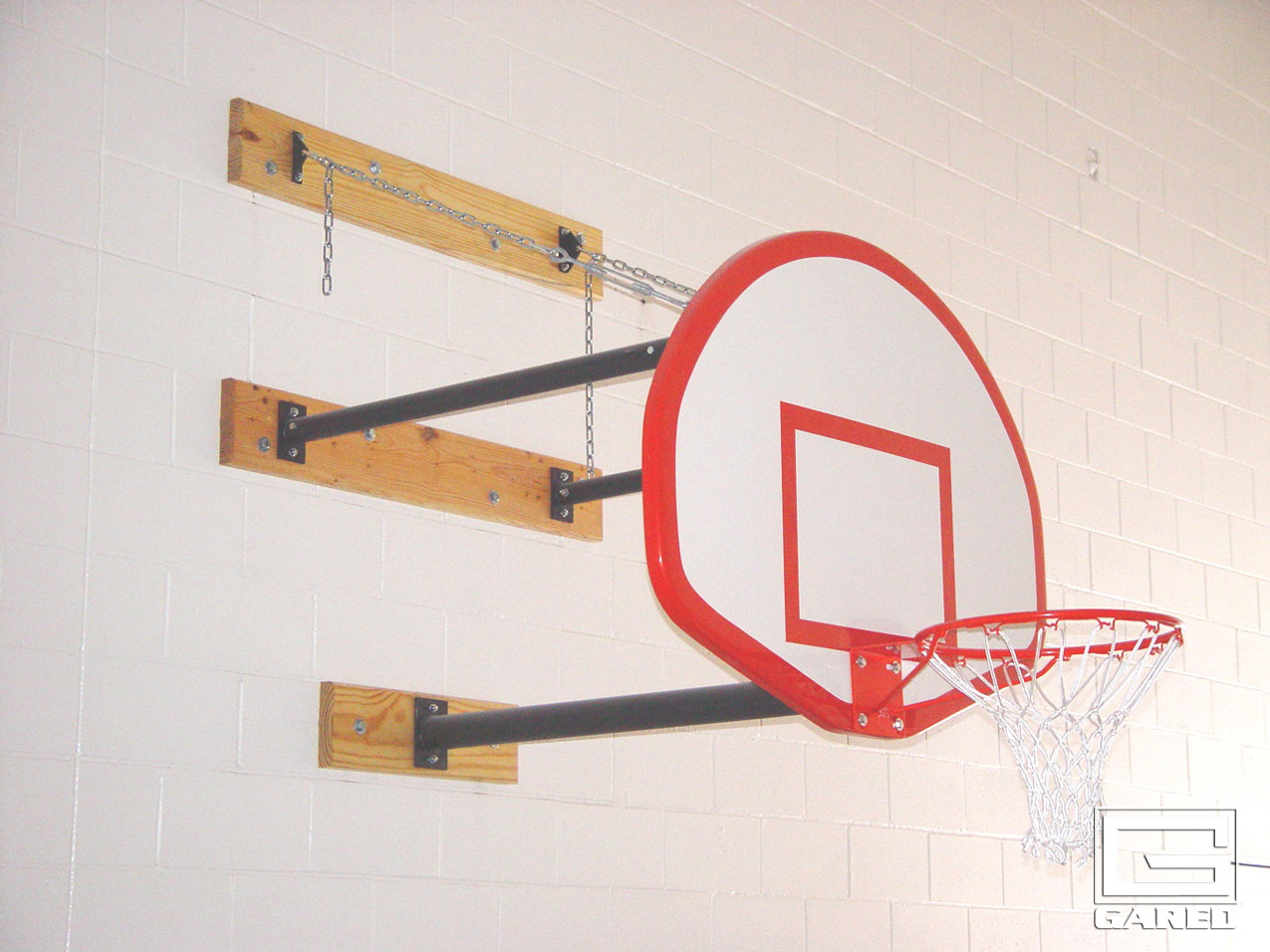 Gared 2350 Three Point Wall Mounted Basketball Hoop - 54 Inch Fan ...