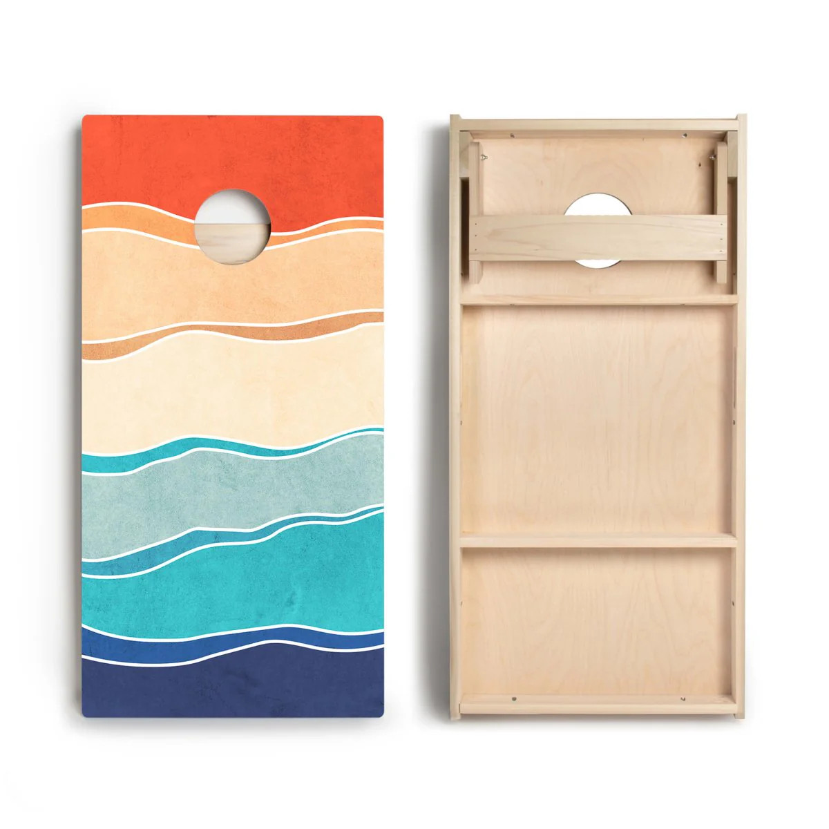 Multi-Color Waves Star Cornhole Boards - AchillionSports