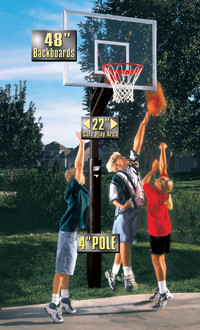 Bison Night Hawk Adjustable Basketball Hoop - 48 Inch Smoked Acrylic ...