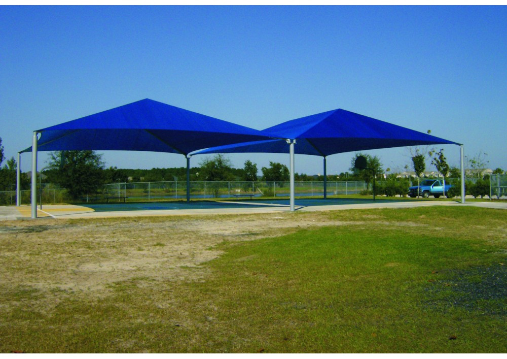 Square Fabric Shade Structure - 8'H Entrance - AchillionSports