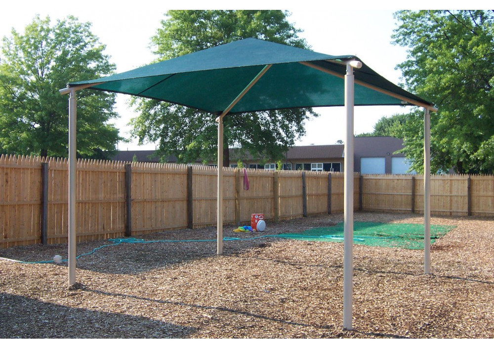 Square Fabric Shade Structure - 10'H Entrance - AchillionSports