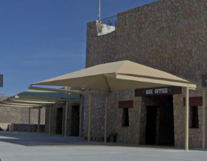 Cantilevered Fabric Shade - 9'H Entrance
