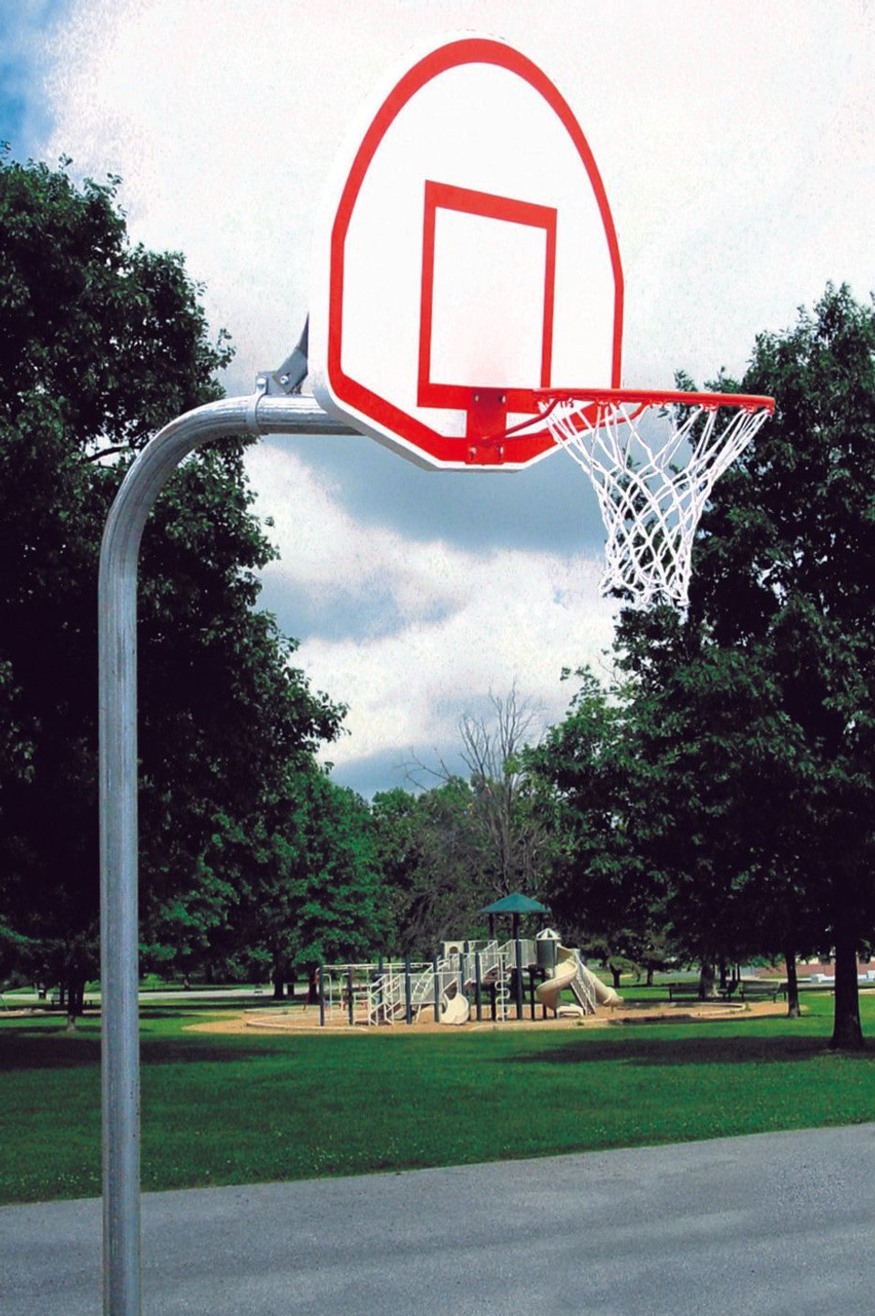 Gared Economy Gooseneck Basketball Hoop - 54 Inch Fan-Shaped Aluminum ...